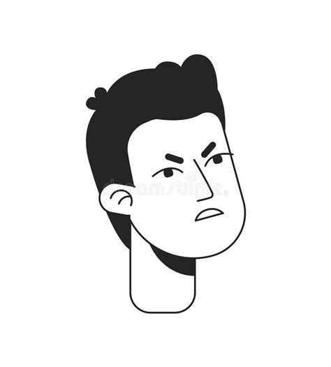 Angry Scowling Young Man Stock Illustrations 4 Angry Scowling Young