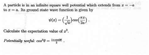 Solved A Particle Is In An Infinite Square Well Potential Chegg