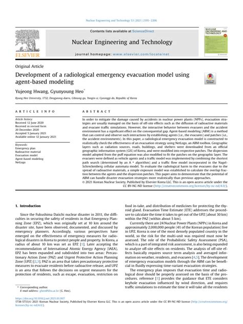 Development Of A Radiological Emergency Evacuation Model Using Agent