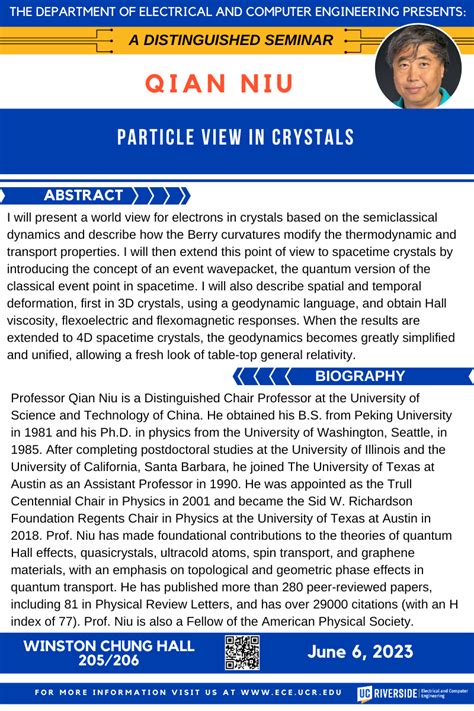 Distinguished Colloquium By Qian Niu Department Of Electrical And Computer Engineering