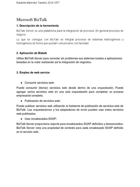 Presentacion Biztalk Pdf Jabón Red Mundial
