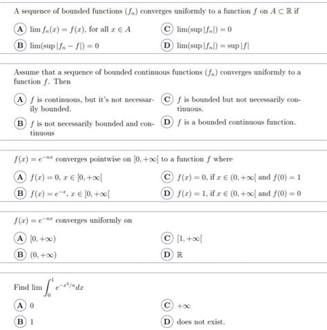 Solved A Sequence Of Bounded Functions Fn Converges Chegg