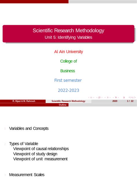 unit 5 identifying variables pdf level of measurement categorical