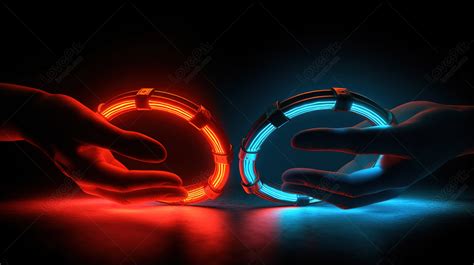 창의적인 3d 손과 네온 링 일러스트레이션이 포함된 제품 디스플레이 제품 디스플레이 배경 제품 손 배경 무대 디자인 배경 이미지 Hd 제품 디스플레이 제품 손