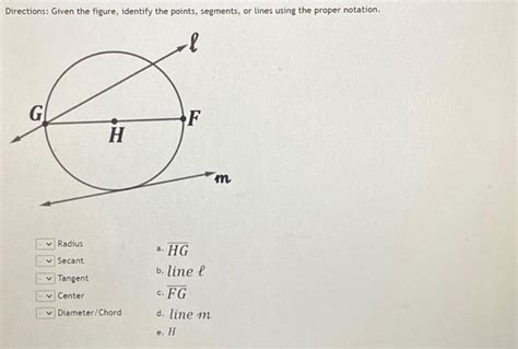 Solved Directions Given The Figure Identify The Points