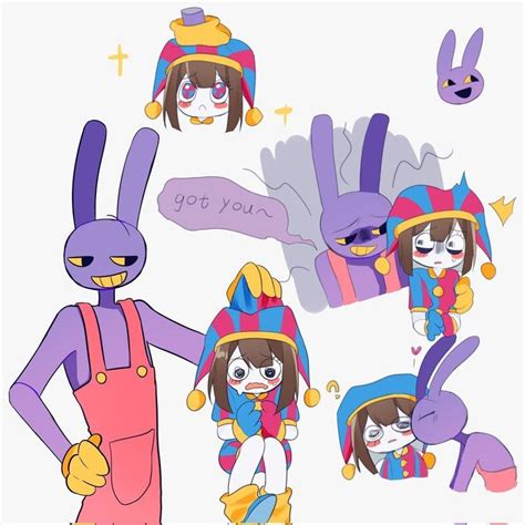 An Image Of Some Cartoon Characters With Hats And Bunny Ears In Different Poses Including The