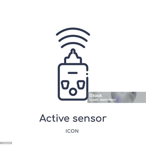 일반 개요 컬렉션의 선형 능동 센서 아이콘 얇은 라인 활성 센서 아이콘 흰색 배경에 고립입니다 액티브 센서 트 렌 디 일러스트레이션 아이콘에 대한 스톡 벡터 아트 및 기타