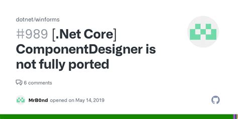 Net Core Componentdesigner Is Not Fully Ported · Issue 989 · Dotnetwinforms · Github