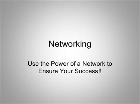 Networking Powerpoint