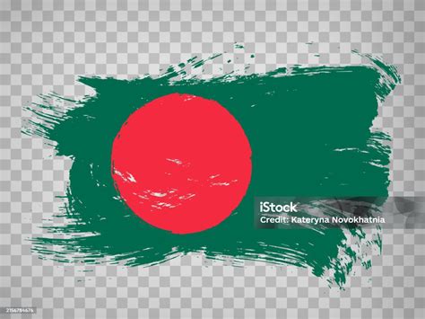 방글라데시 붓 스트로크 배경의 국기입니다 흔들리는 방글라데시의 국기는 웹 사이트 디자인 앱 Ui에 대한 투명한 Backrgound에 있습니다 스톡 벡터입니다 주당순이익10
