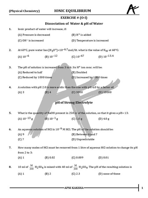 Ionic Eq Ex Pdf Ph Buffer Solution