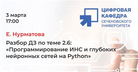 Е Нурматова Разбор ДЗ по теме 26 Программирование ИНС и глубоких