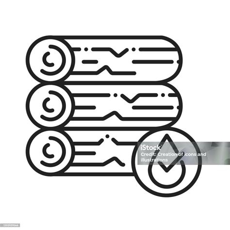 방수 나무 블랙 라인 아이콘입니다 발 수 코팅 개념입니다 불투과성 건축 자재 표지판 웹 페이지 모바일 앱 프로모션에 대한 픽토그램 Ui Ux Gui 디자인 요소입니다 0명에