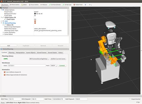 チュートリアル Moveit Gui — Rtmrosnextage 084 Documentation