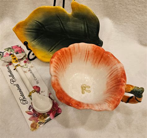 Corner Ruby Cr Teacup Botanical Collection Orange And White Etsy