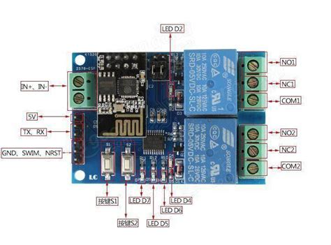 Esp8266 Dual Wifi Relay Module Internet Of Things Smart Home Mobile App Remote Switch Industry