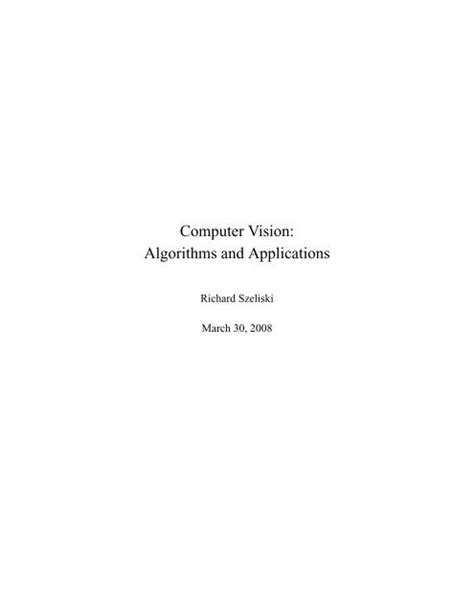 computer vision algorithms and applications microsoft research