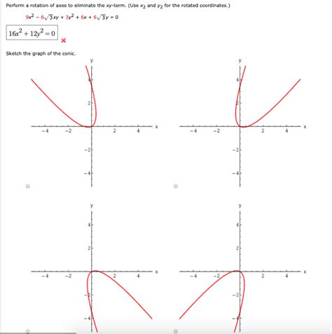 solved perform a rotation of axes to eliminate the xy term