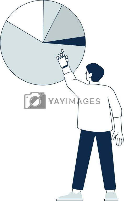 Man Showing Pie Chart Data Statistic Report By Ladadikart Vectors And Illustrations With