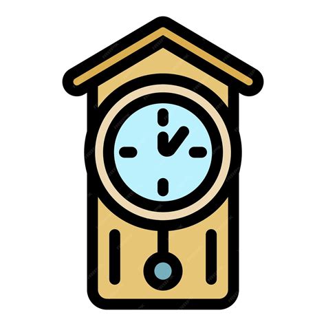 Premium Vector Alarm Pendulum Clock Icon Outline Alarm Pendulum Clock Vector Icon Color Flat