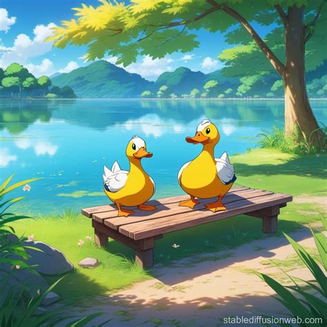 Lazy Duck By The Lake Stable Diffusion Online