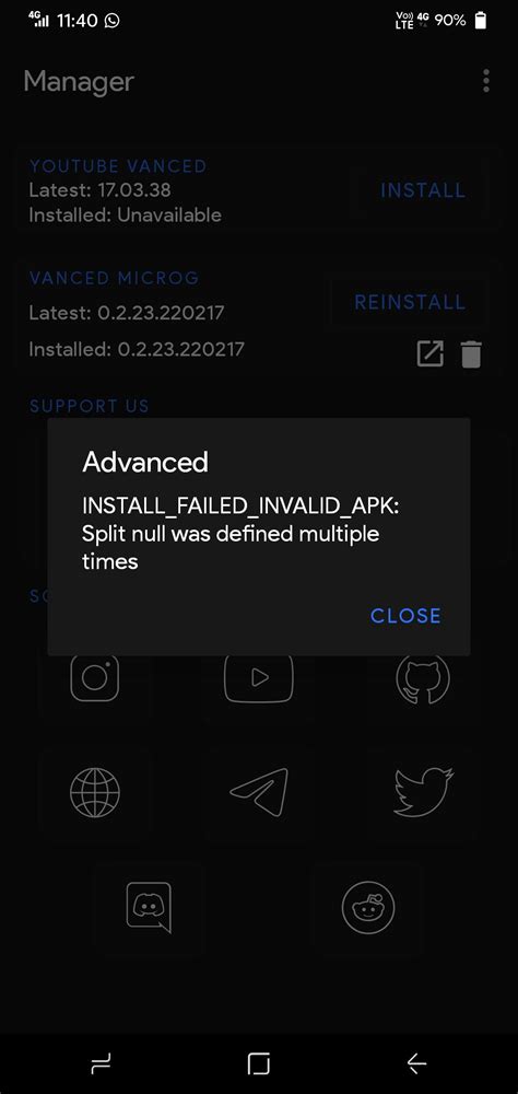 Other Help I Got This Error While Updating YouTube Vanced R Vanced