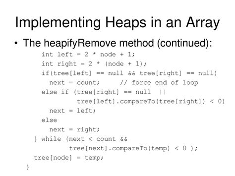 Heaps And Heap Sorting Heaps Implemented In An Array Heap Sorting