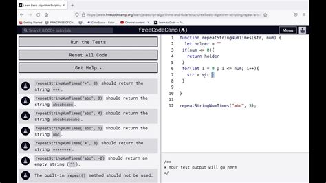 Watch Me Learn Web Devjavascript Repeat A String Youtube
