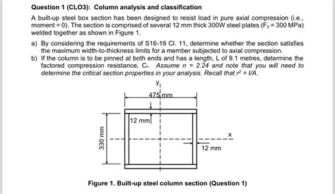 solved question 1 clo3 column analysis and
