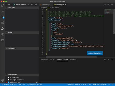 how to use vs code to debug unit test cases