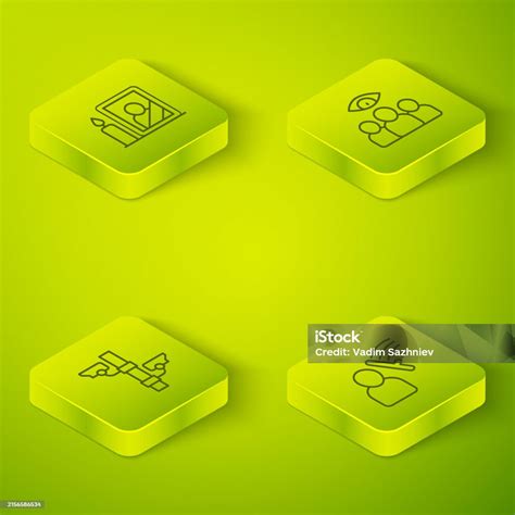 아이소 메트릭 라인 스파이 에이전트 보안 카메라 경찰 비트 인간 및 애도 사진 프레임 아이콘을 설정합니다 벡터 0명에 대한 스톡 벡터 아트 및 기타 이미지 Istock