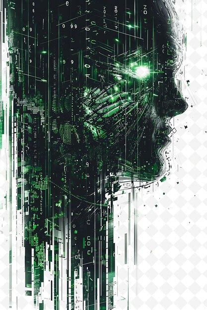 Png Hacker Decryption Glitch With Binary Code Abstract Shapes An