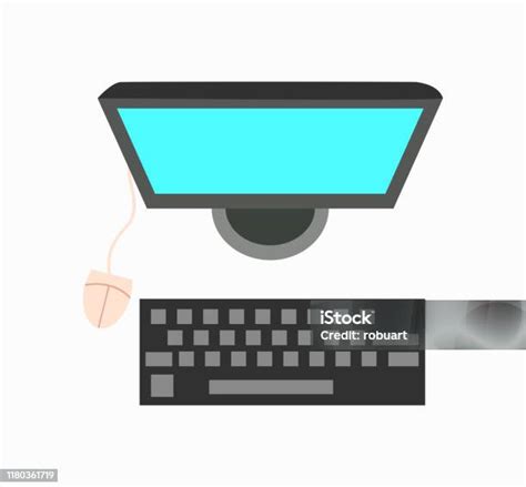 Souris Dordinateur Avec Le Clavier Et Licône De Moniteur Vecteurs Libres De Droits Et Plus D