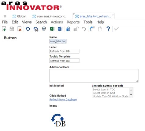 Creating A Custom Refresh Button Using Cui Aras