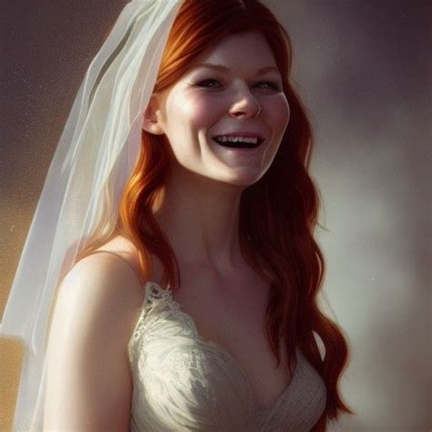 Kirsten Dunst As Mary Jane Watson In A Wedding Dress Smiling Full Body Ai Generated Artwork