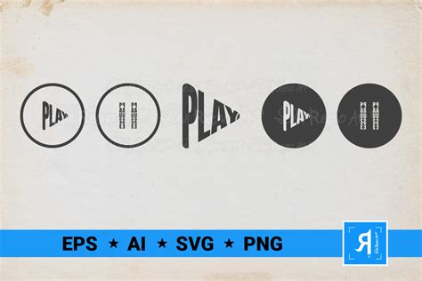 Play Button And Pause Button Icon Text Graphic By Dwiretnoart99