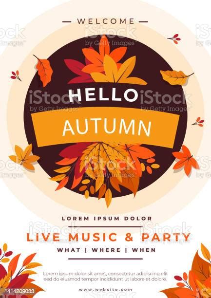 가을 축하를위한 평면 수직 포스터 템플릿 벡터 일러스트레이션 가을에 대한 스톡 벡터 아트 및 기타 이미지 가을 가을 단풍 계절 Istock