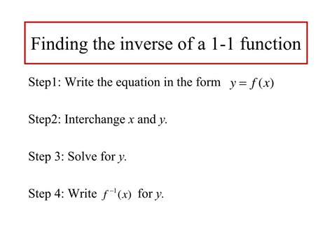 ppt one to one functions inverse function powerpoint presentation