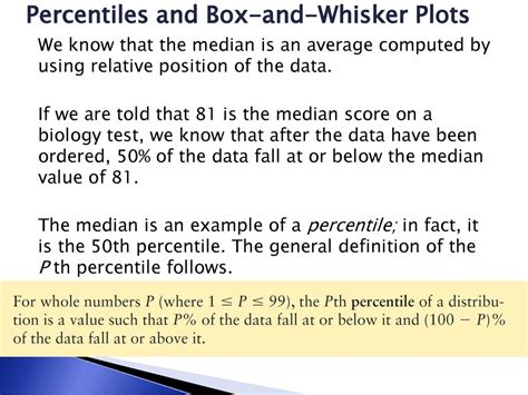 percentiles and box and whisker plots ppt download
