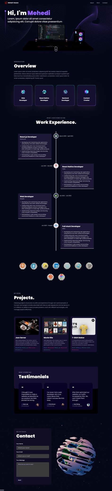 Md Mehedi Hassan On Linkedin This Theme Was Created By Reactjs And