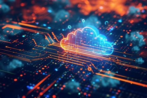 Premium AI Image A Cloud Peacefully Floats In The Air While Colorful Lights Illuminate Its