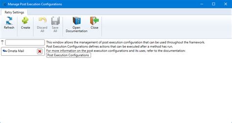 Post Execution Configurations Documentation