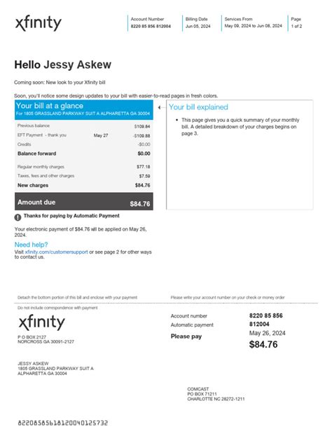 Xfinity Bill Pdf