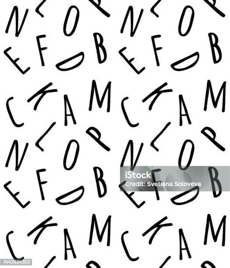 손으로 그린 스케치 낙서 숫자와 문자의 벡터 원활한 패턴 경사로 표지판에 대한 스톡 벡터 아트 및 기타 이미지 경사로 표지판 공단 공부 Istock