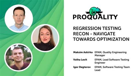 Regression Testing Recon Navigate Towards Optimization Andrey Ivanov