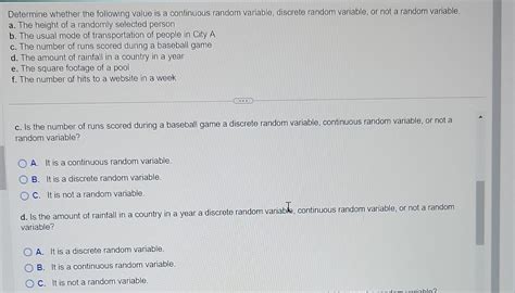 Solved Determine Whether The Following Value Is A Continuous Chegg