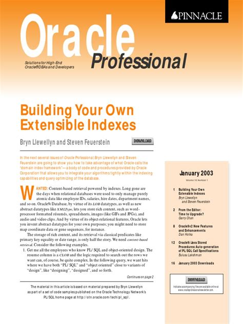 Oracleprof 2003 01 Pdf Database Index Sql
