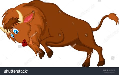 Angry Bison Cartoon Stock Vector Royalty Free 168579290