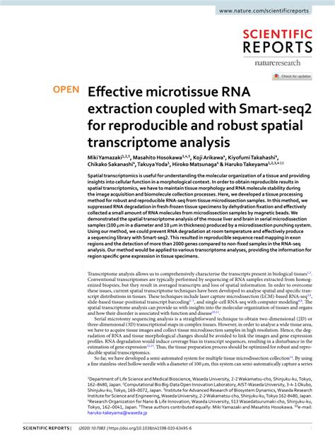 PDF Effective Microtissue RNA Extraction Coupled With Smart Seq2 For Reproducible And Robust