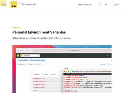 Personal Environment Variables Dotenv